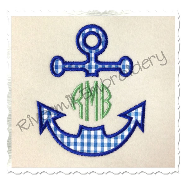 Anchor Monogram Embroidery Design - Etsy