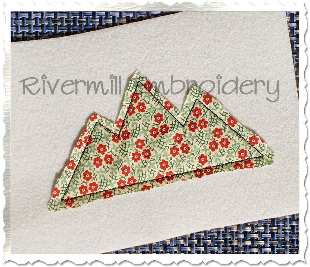 Raggy Applique Mountains Machine Embroidery Design - 4 Sizes - Instant ...