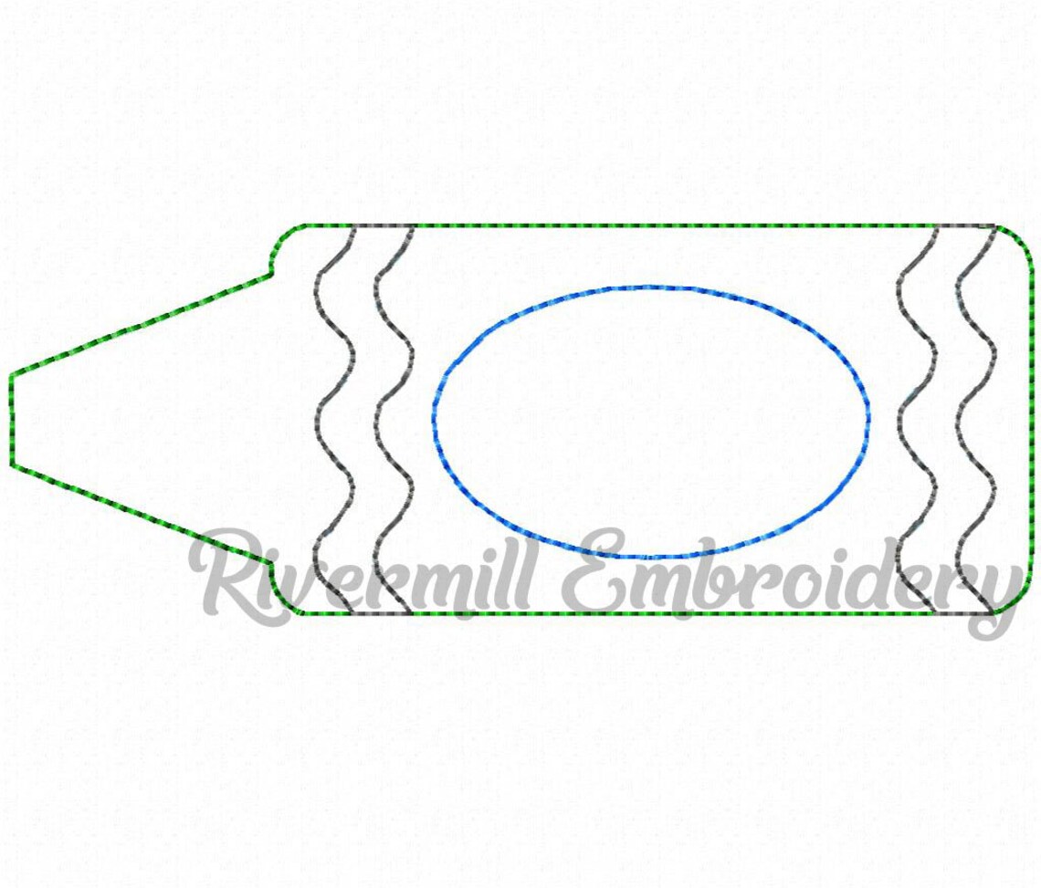 Raggy Applique Crayon Machine Embroidery Design - 4 Sizes - Instant ...