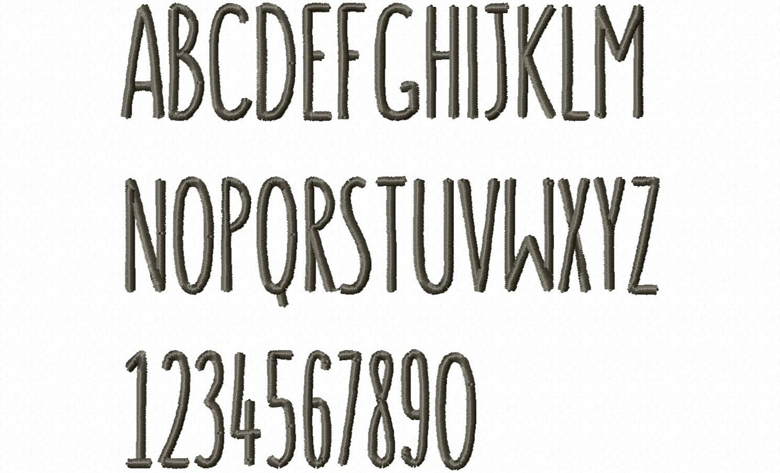 Small Farm Style Machine Embroidery Font Monogram Alphabet - 2 Sizes ...