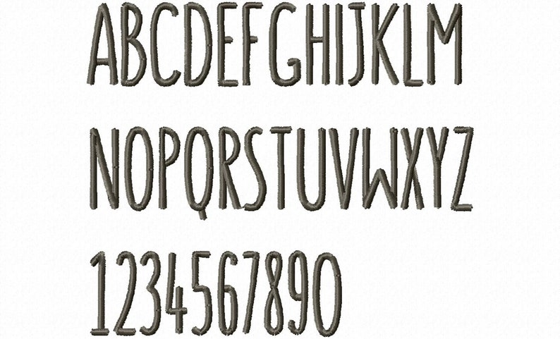 Small Farm Style Machine Embroidery Font Monogram Alphabet - 2 Sizes ...