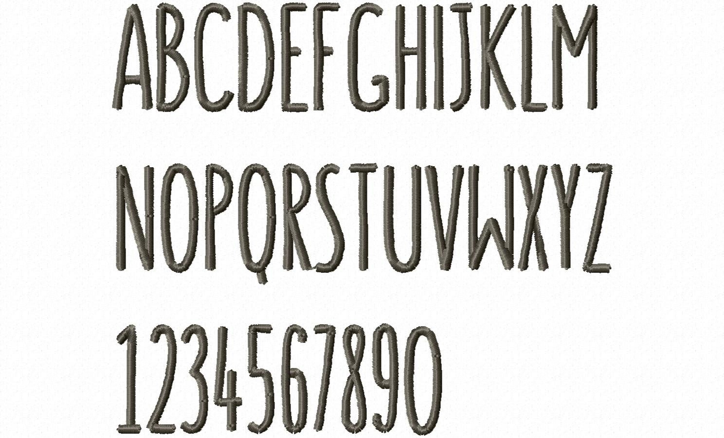 Small Farm Style Machine Embroidery Font Monogram Alphabet - 2 Sizes ...