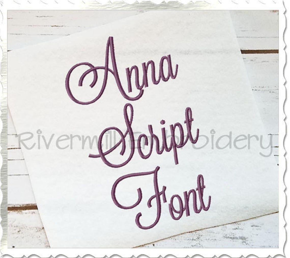 Anna Script Machine Embroidery Font Monogram Alphabet - 3 Sizes - BX ...