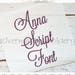 Anna Script Machine Embroidery Font Monogram Alphabet 3 | Etsy