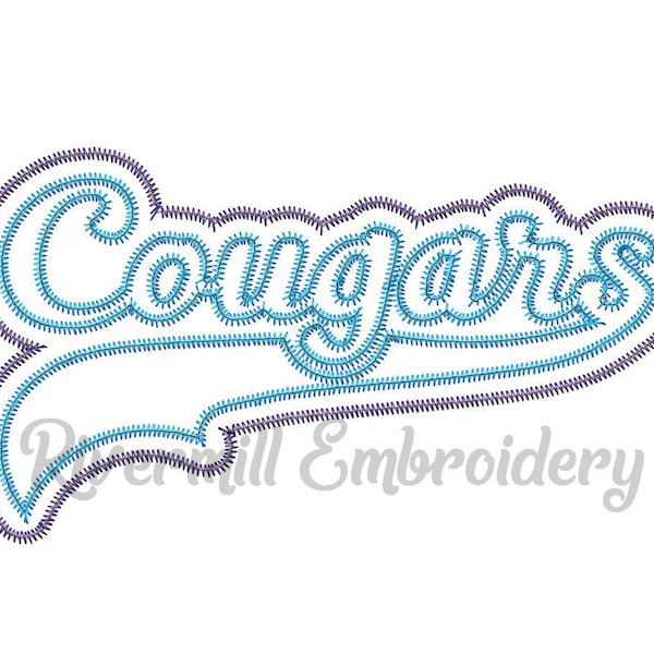 Cougar Applique - Etsy