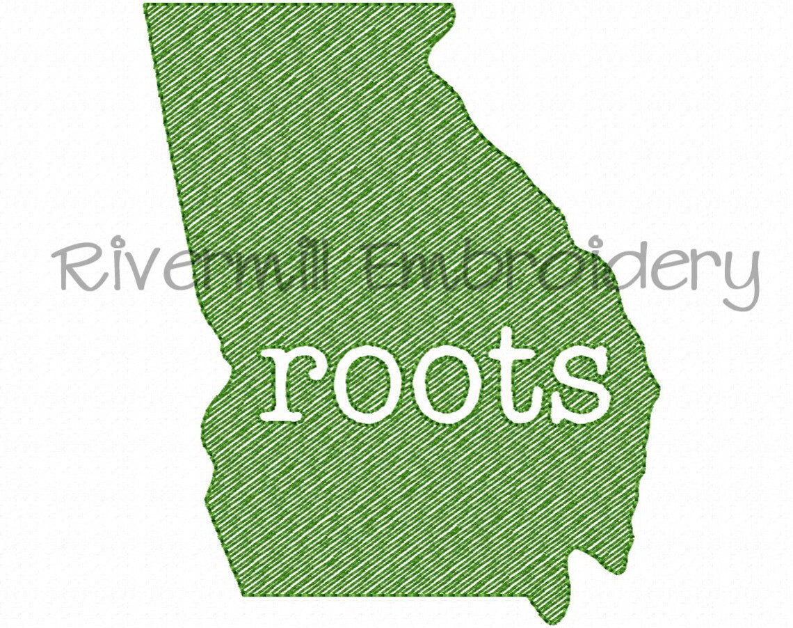 Sketch Style Georgia Roots Machine Embroidery Design - Etsy