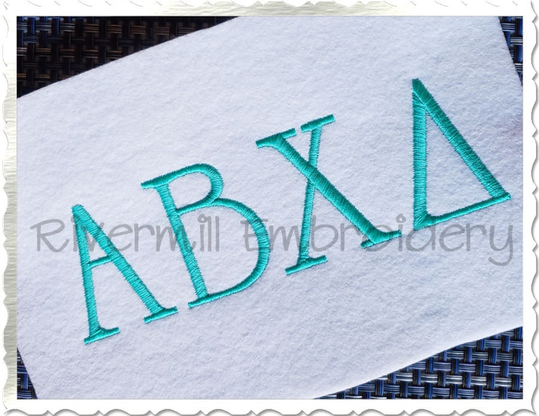 2 Sizes - Elegant Greek Machine Embroidery Font Alphabet - BX Files ...