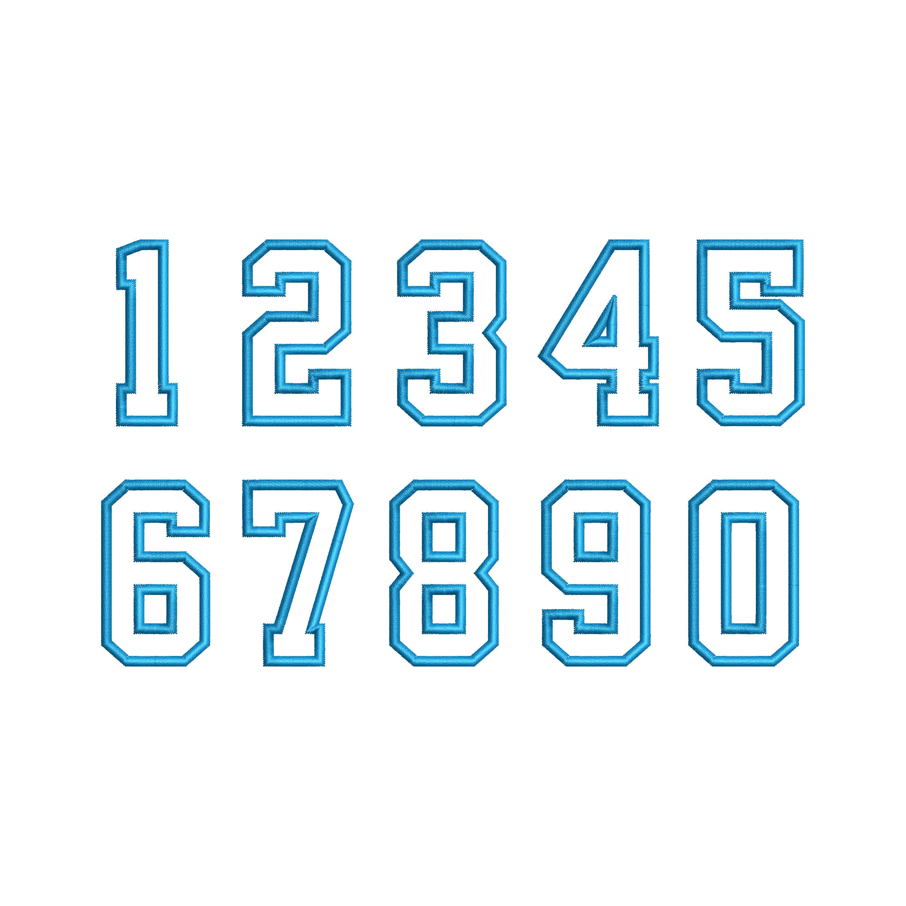 Applique Varsity Numbers Machine Embroidery Design - 4 Sizes Style 2 ...