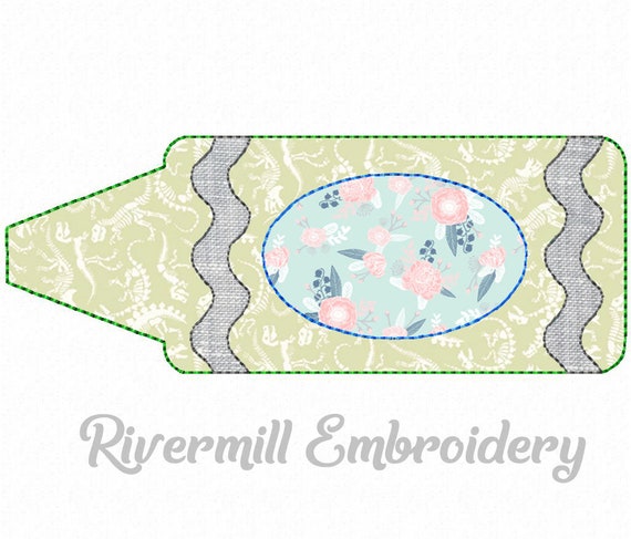 Raggy Applique Crayon Machine Embroidery Design 4 Sizes | Etsy