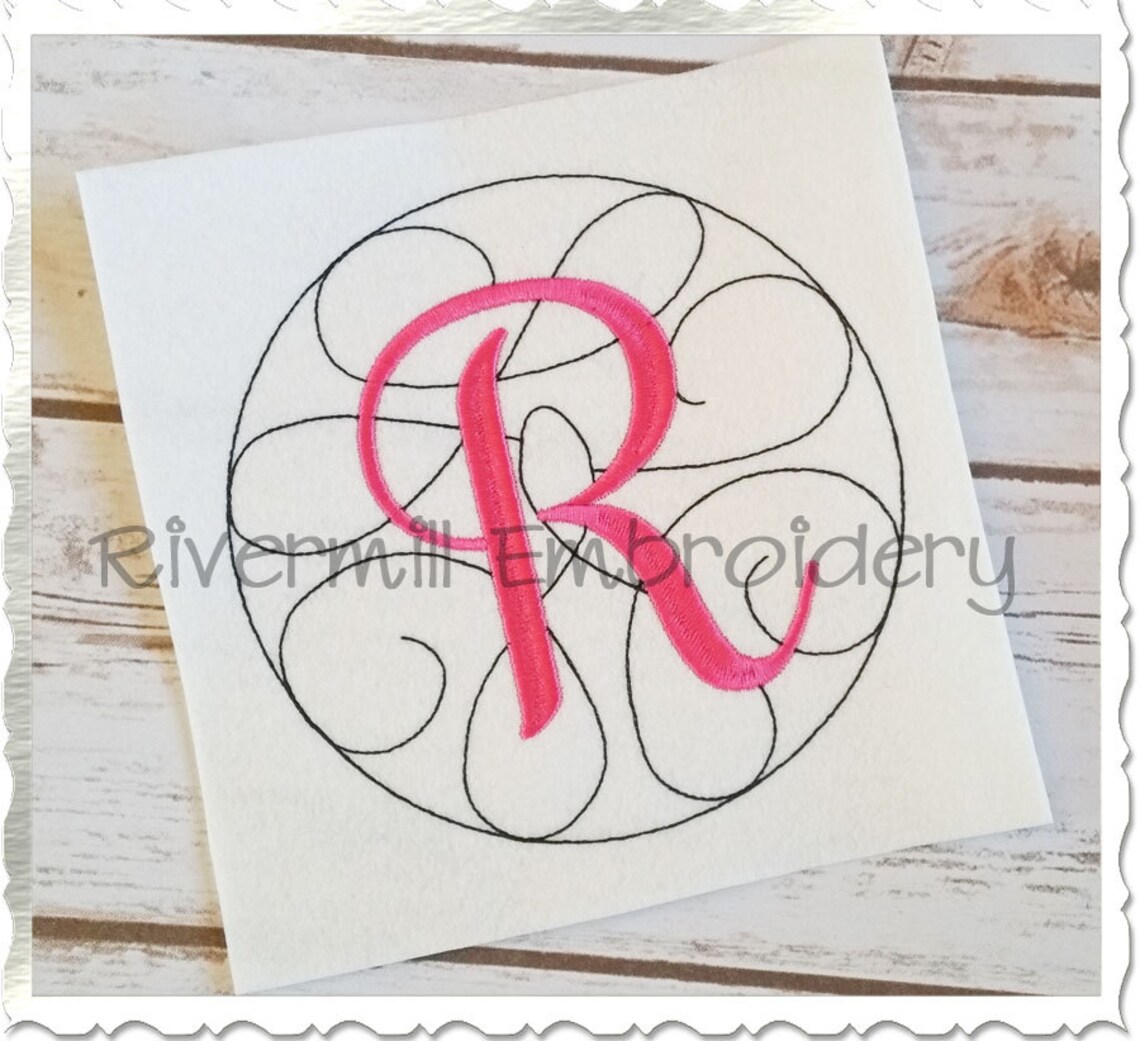 Swirl Monogram Machine Embroidery Alphabet 3 Sizes | Etsy