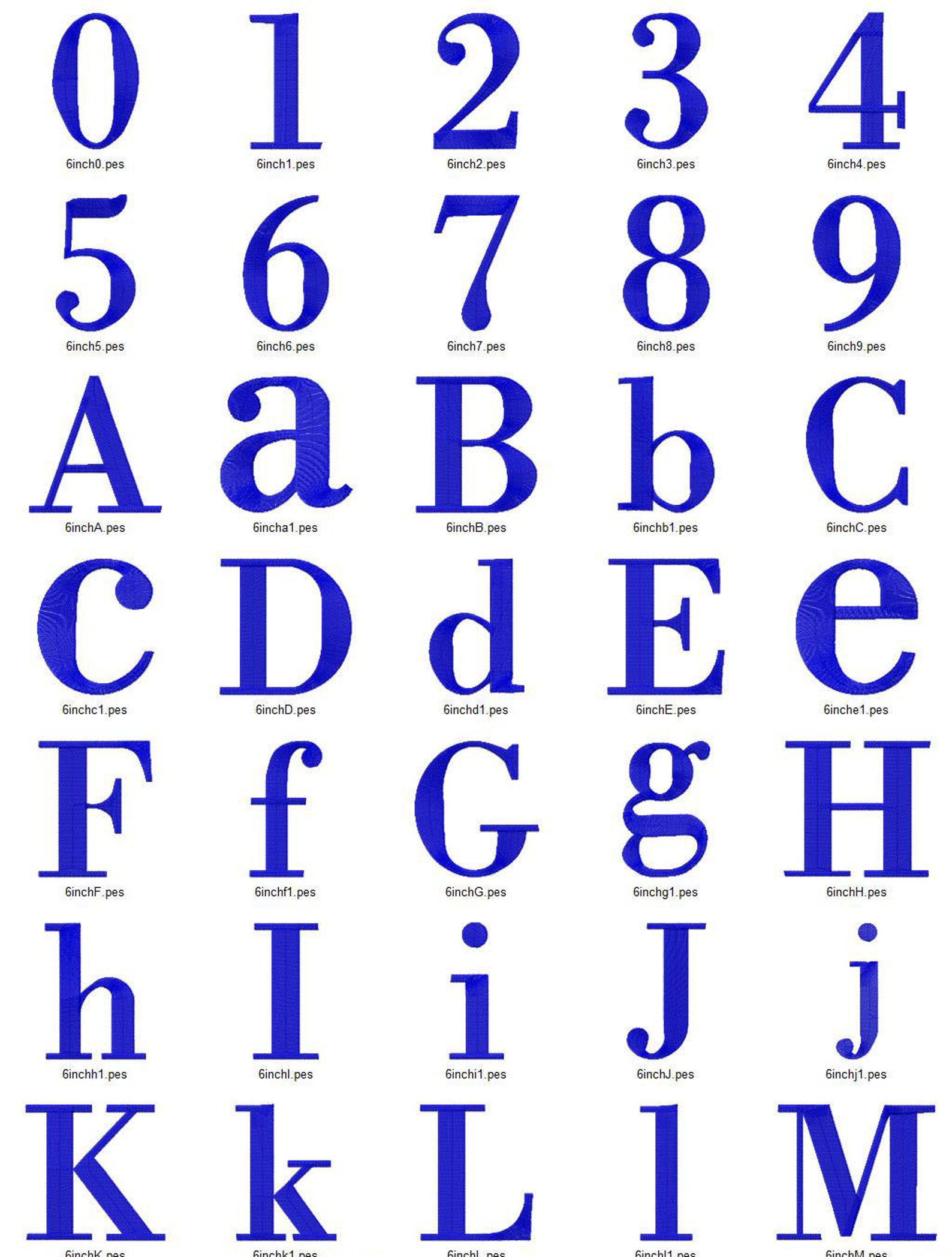 Large Georgia Machine Embroidery Font Alphabet 3 Sizes - Etsy