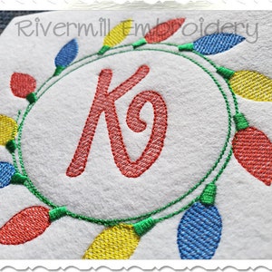 Christmas Lights Monogram Frame Machine Embroidery Design - 4 Sizes ...