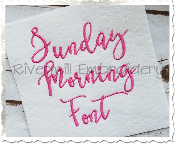 Sunday Morning Machine Embroidery Font Monogram Alphabet 3 | Etsy