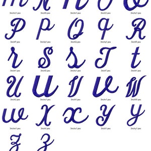 Simple Script Machine Embroidery Font Alphabet - 3 Sizes - BX Files ...