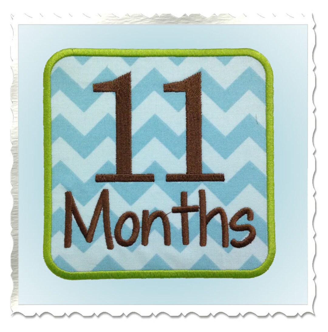 Monthly Onesie Applique Machine Embroidery Designs - Newborn Through 12 ...