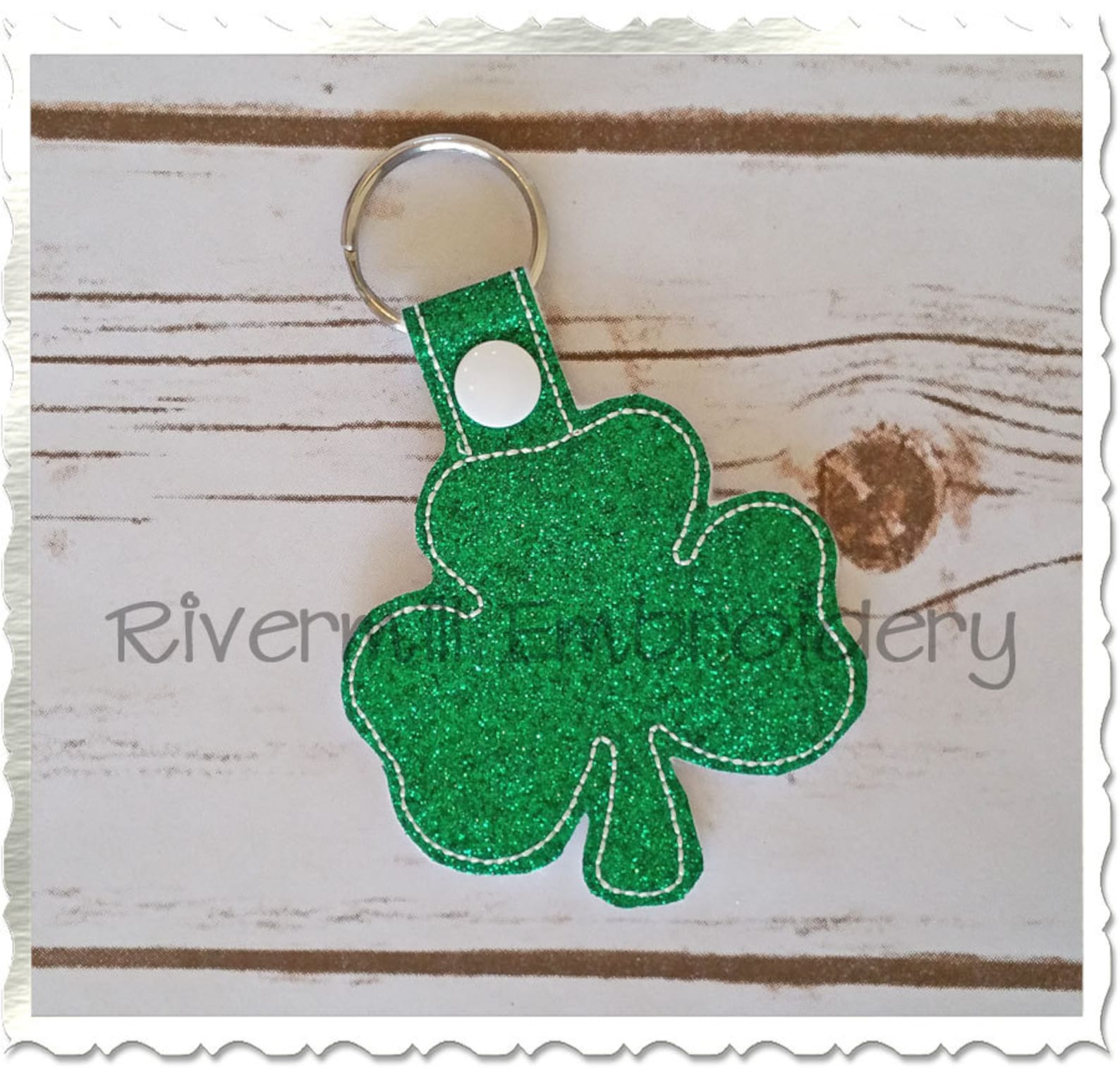 Shamrock in the Hoop Snap Tab Key Fob Machine Embroidery - Etsy
