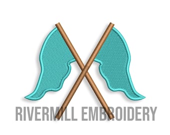 Color Guard Crossed Flags Embroidery Design 3 Sizes Included 2, 3, 4 ...
