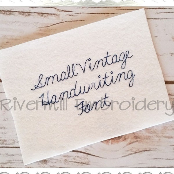 Small Handwriting Embroidery Font - Etsy