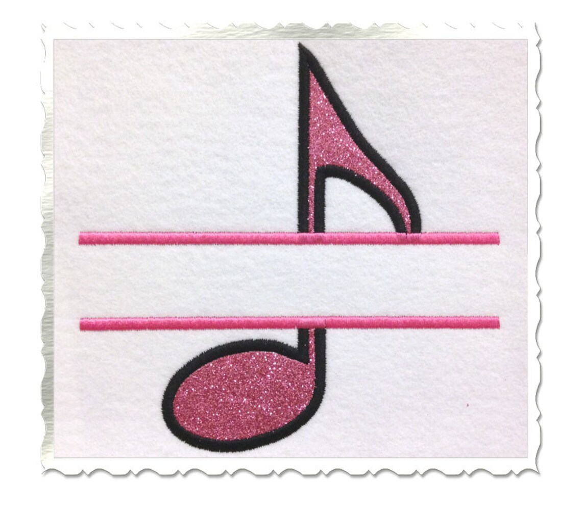Split Music Note Machine Embroidery Design - 4 Sizes - Instant Download ...