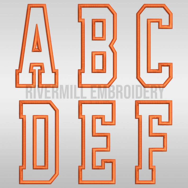 Tall Varsity Collegiate Academic Applique Machine Embroidery Font ...
