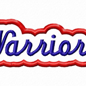 Applique Warriors Team Name Machine Embroidery Design - 4 Sizes ...