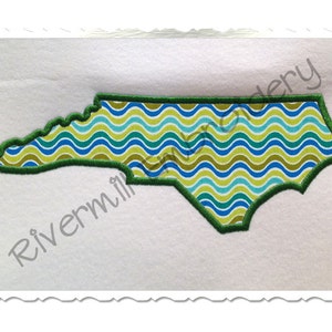 Large State of North Carolina Applique Machine Embroidery Design - 4 ...
