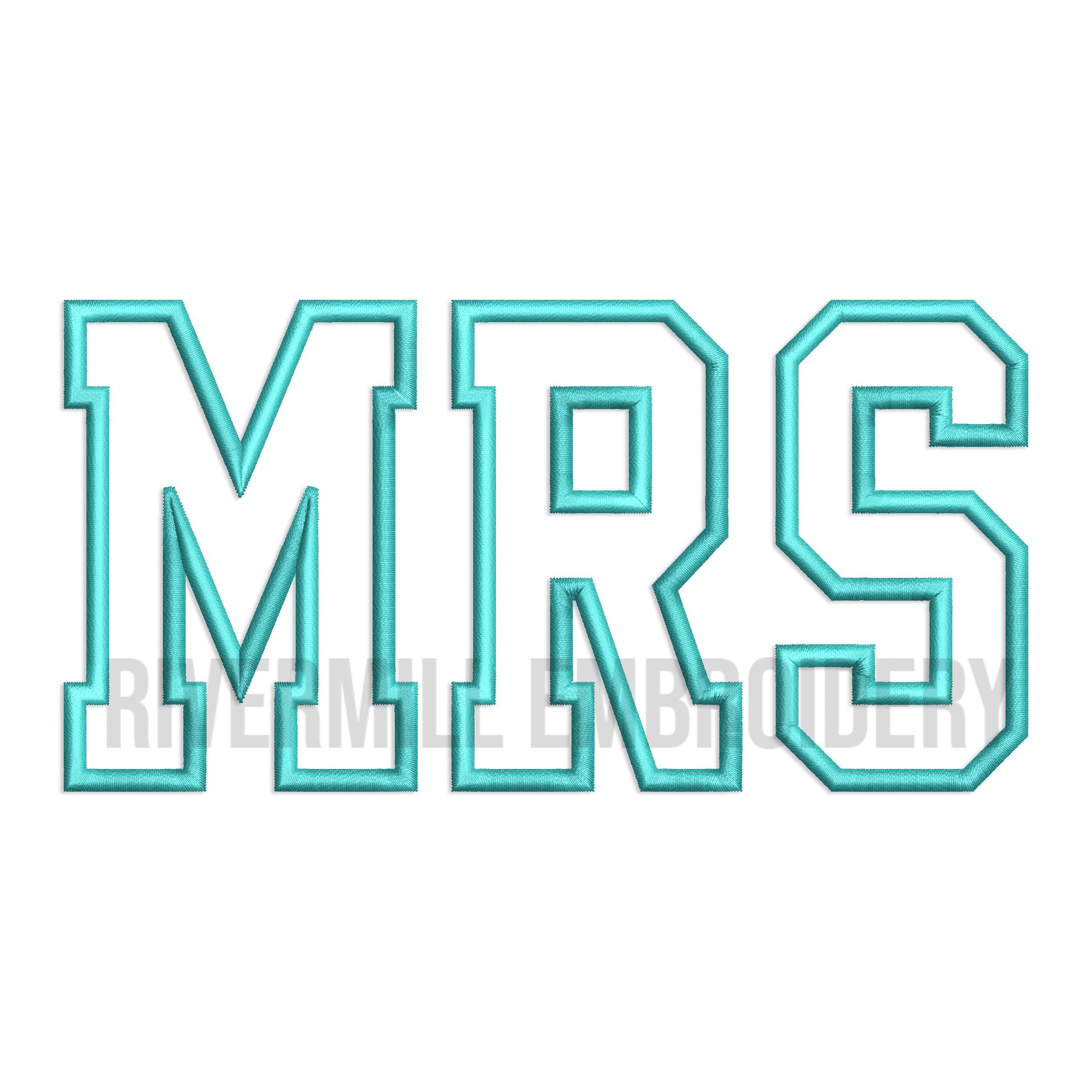 MRS Applique Machine Embroidery Design - 4 Sizes - Instant Download PES ...