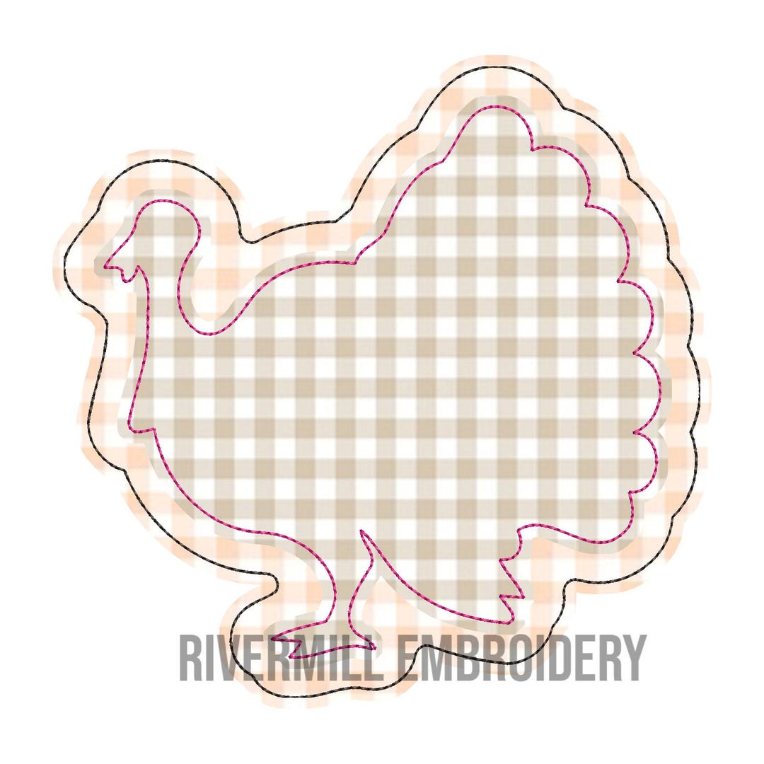 Raggy Turkey Double Applique Machine Embroidery Design - 4 Sizes ...