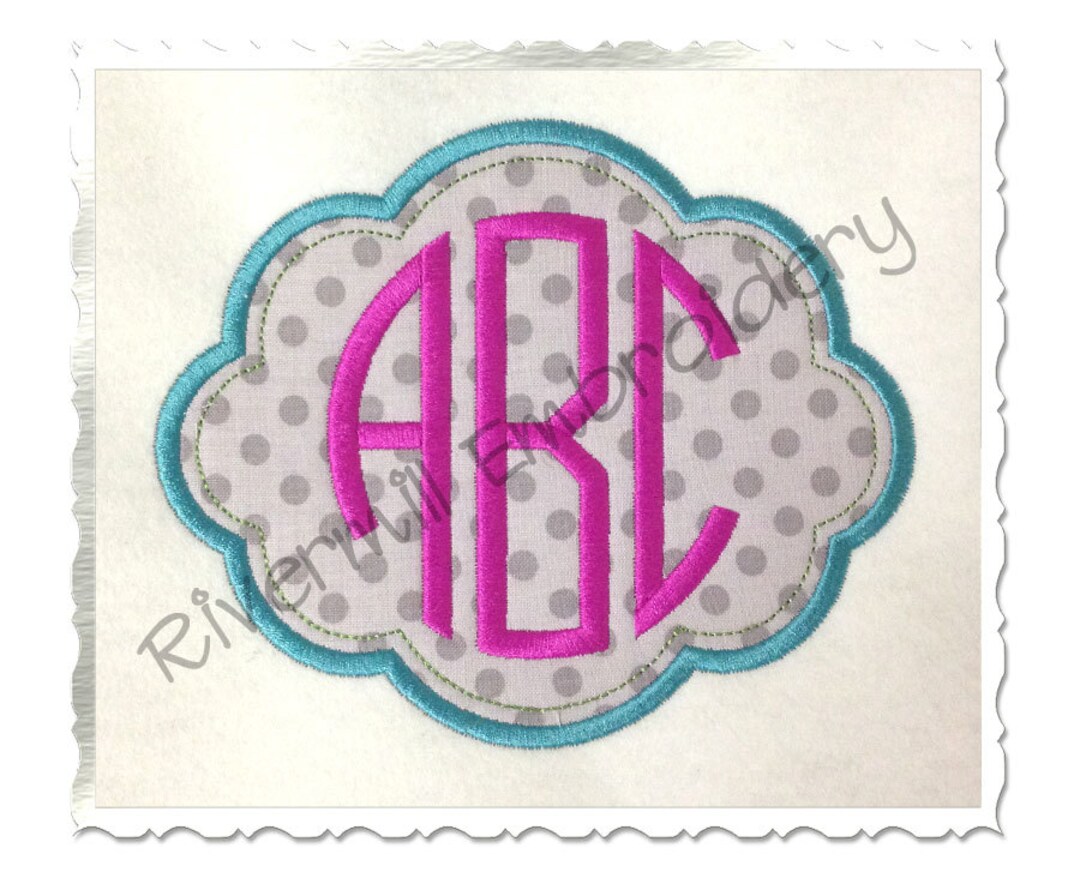 Applique Name or Monogram Frame (#4) Machine Embroidery Design - 4 ...