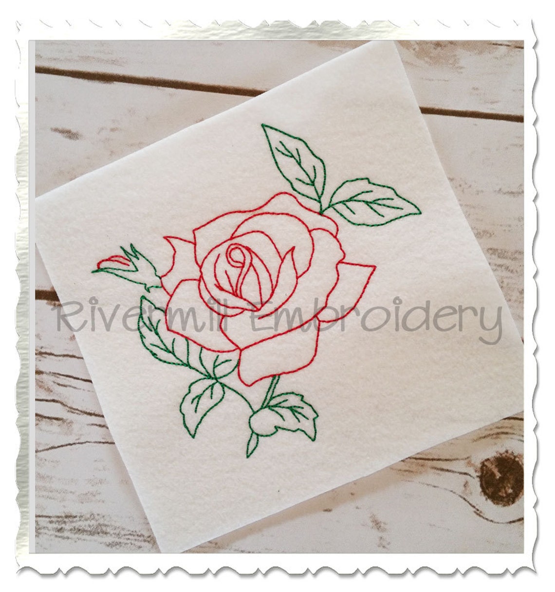 Vintage Style Rose Machine Embroidery Design - Etsy