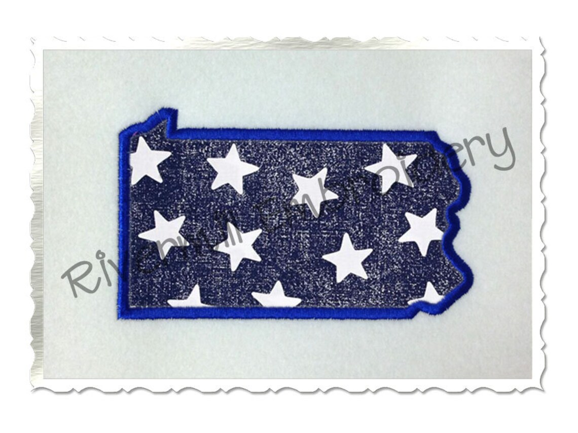 State of Pennsylvania Applique Machine Embroidery Design 4 | Etsy
