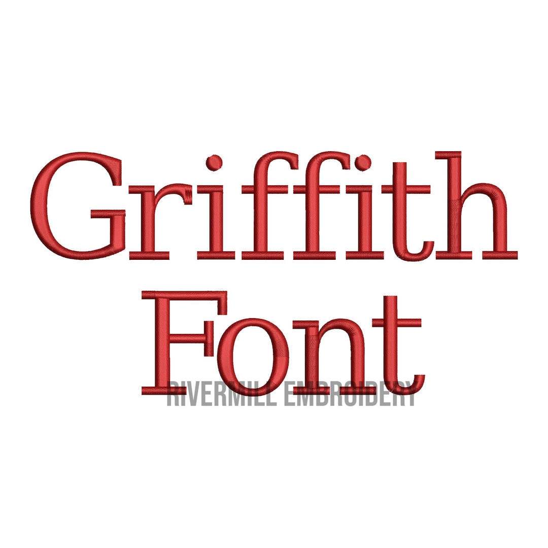 Griffith Machine Embroidery Font Alphabet - 3 Sizes - BX Files Instant ...