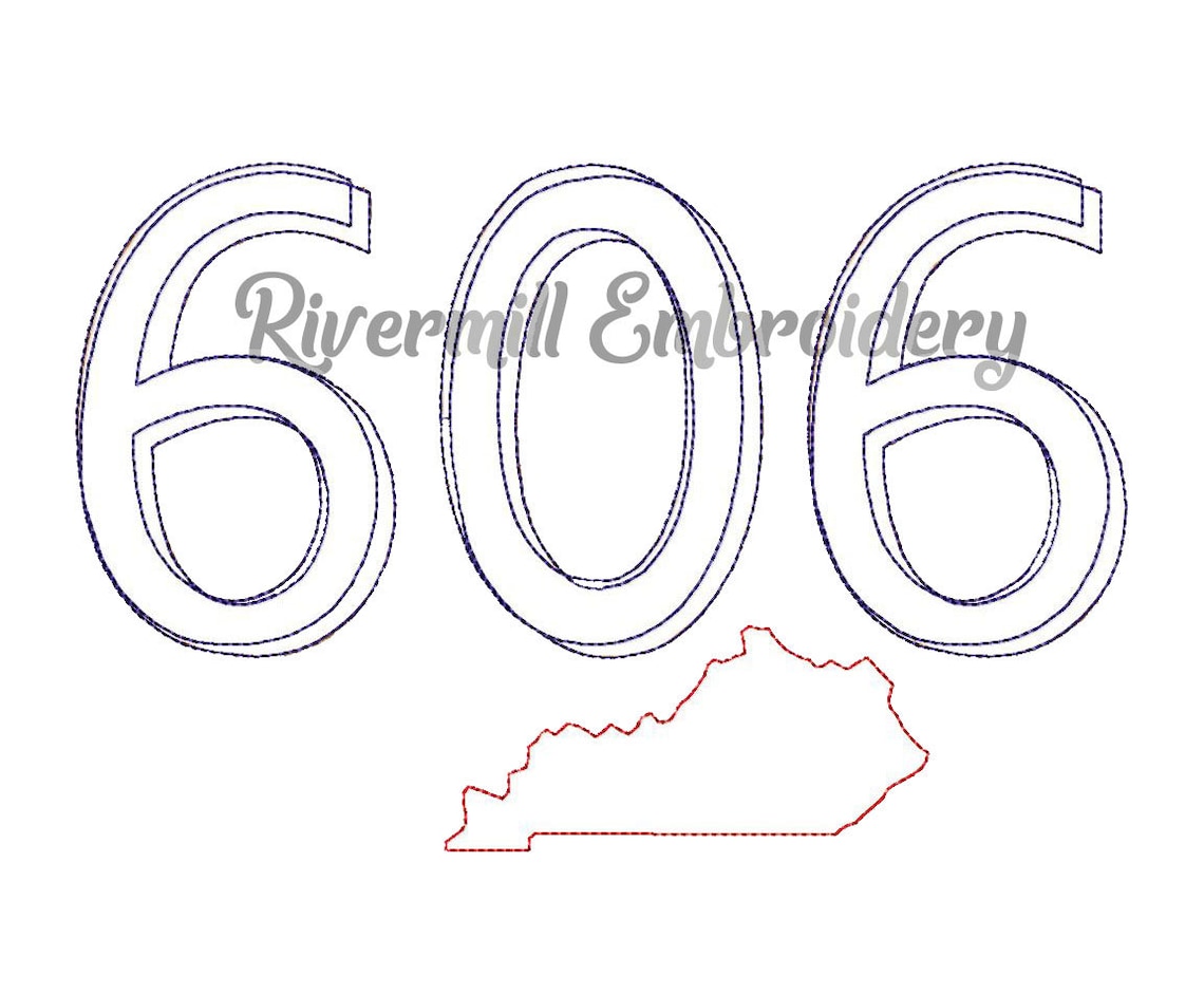 KY 606 Area Code Raggy Applique Machine Embroidery Design 4 - Etsy