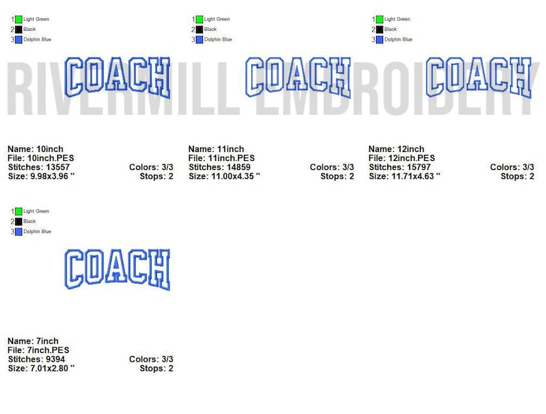 Arched Applique COACH Machine Embroidery Design Instant Download ...