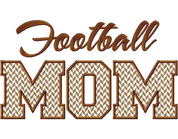 Football Mom Applique Machine Embroidery Design 3 Sizes | Etsy