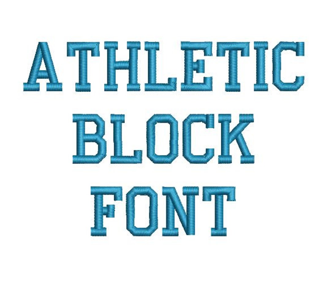 Athletic Block Machine Embroidery Font Monogram Alphabet - 3 Sizes - BX ...