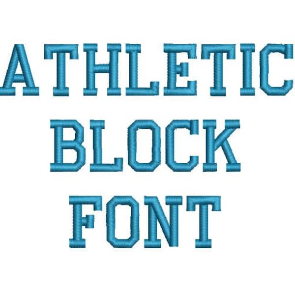 Athletic Block Embroidery Font - Etsy