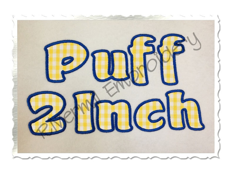 Small 2 Inch Puff Applique Machine Embroidery Font Monogram Alphabet ...