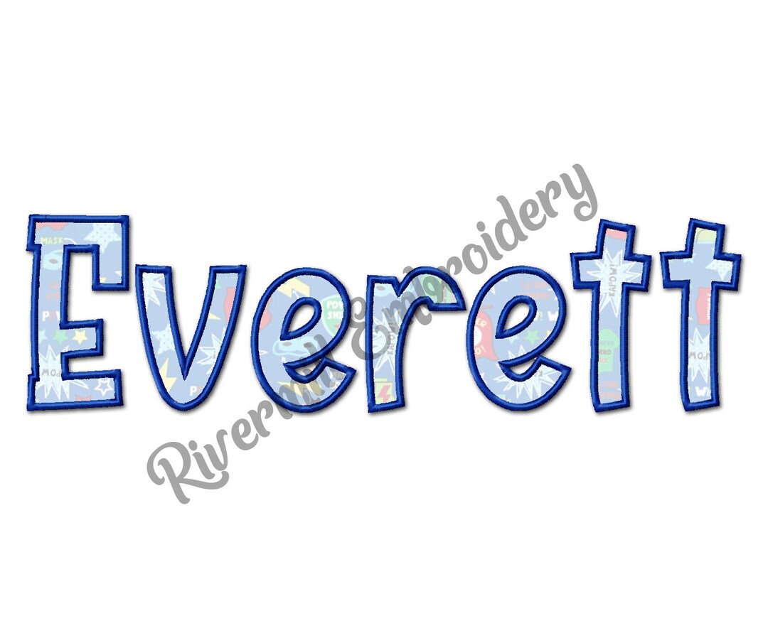 Everett Applique Machine Embroidery Font Monogram Alphabet - 4 Sizes ...