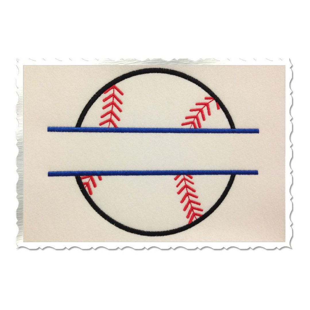 Split Baseball or Softball Applique Machine Embroidery Design - 4 Sizes ...