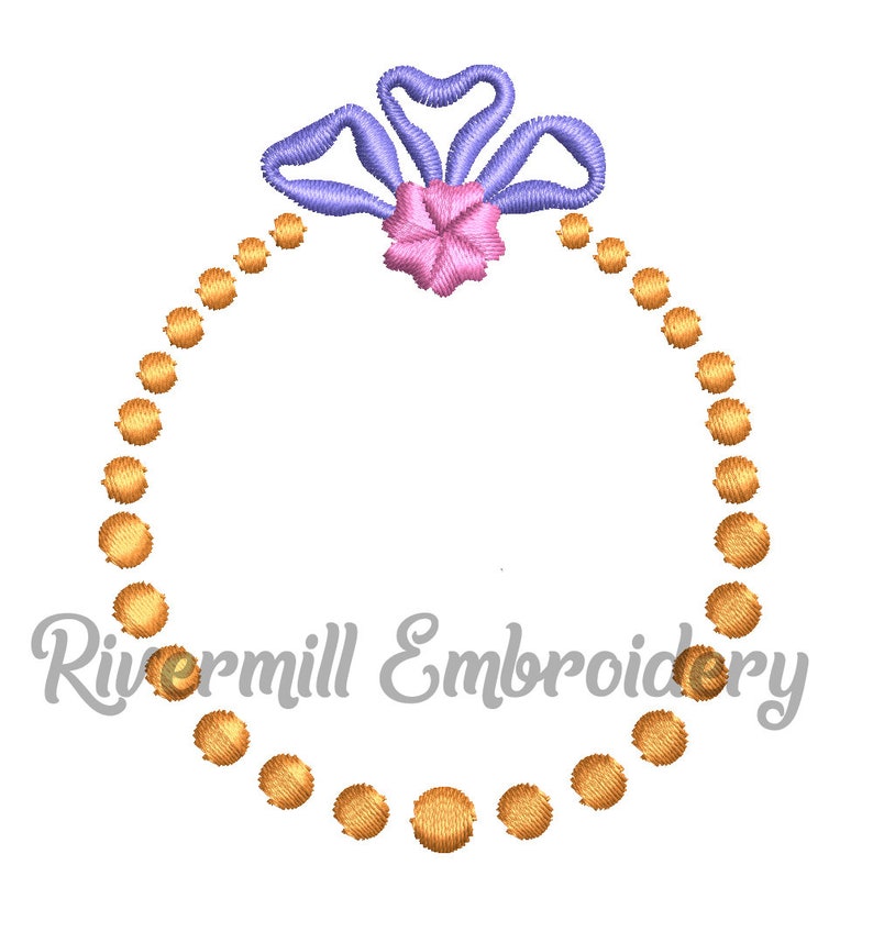 Bow & Polka Dot Monogram Frame Machine Embroidery Design | Etsy