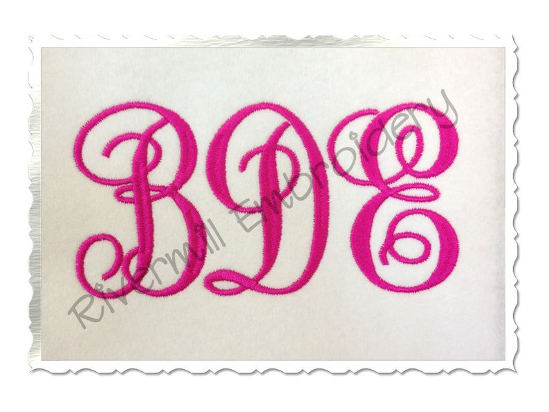 Fancy Monogram Machine Embroidery Font Alphabet 3 Sizes | Etsy