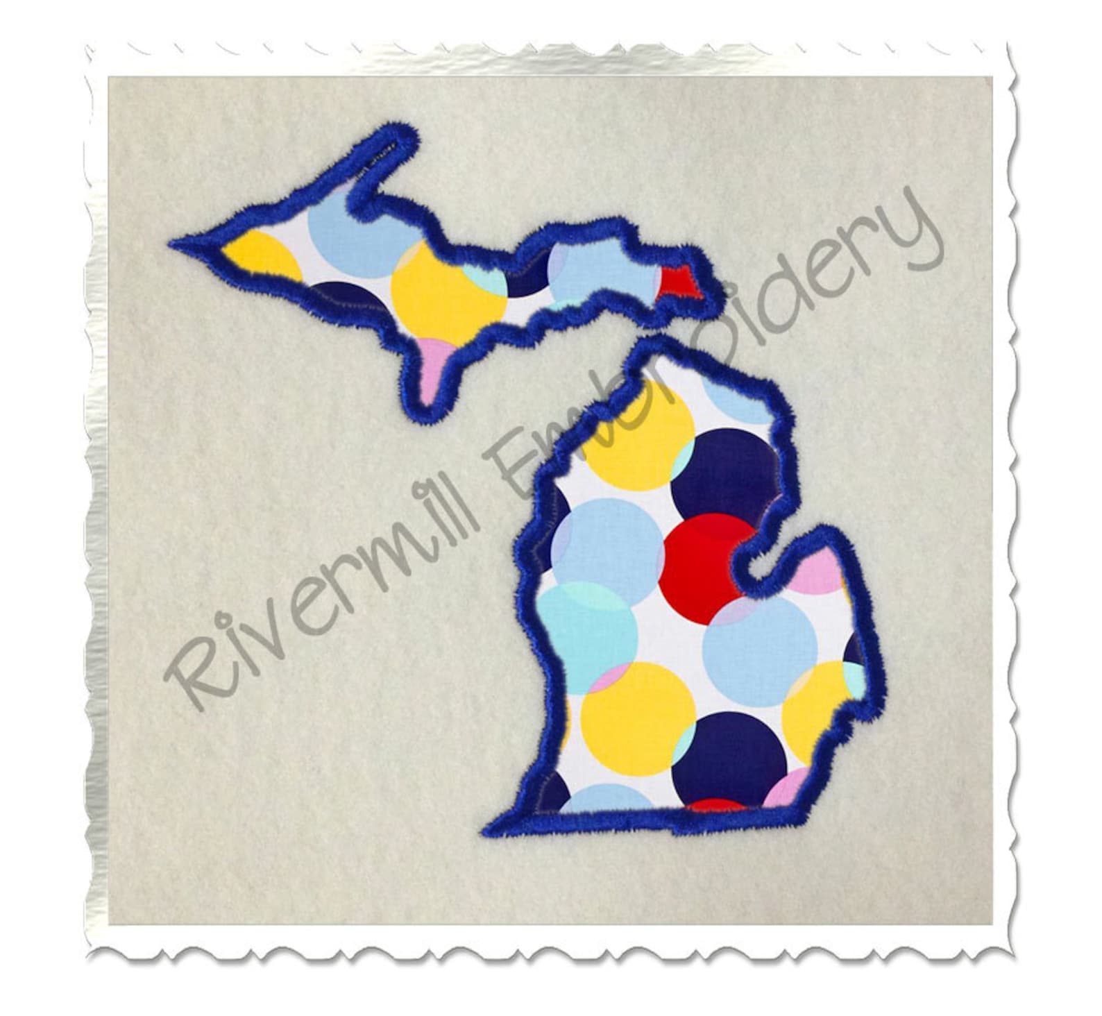 State of Michigan Applique Machine Embroidery Design 4 Sizes - Etsy