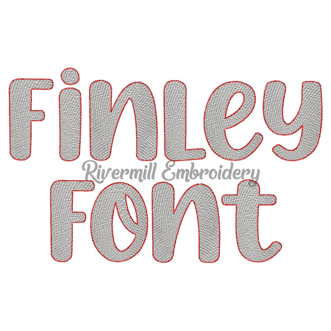 Finley Sketch Style Machine Embroidery Font Monogram Alphabet 3 Sizes ...