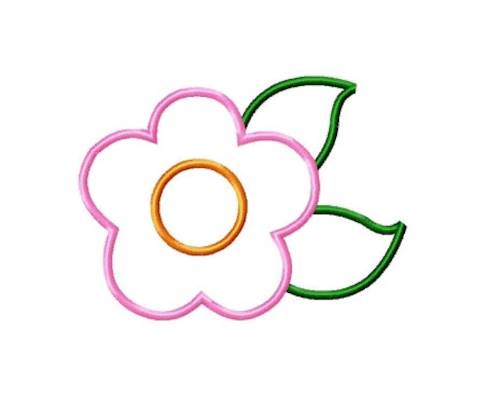 Applique Flower Machine Embroidery Design - 3 Sizes - Instant Download ...