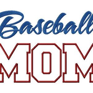 Baseball Mom Applique Machine Embroidery Design - 3 Sizes - Instant ...