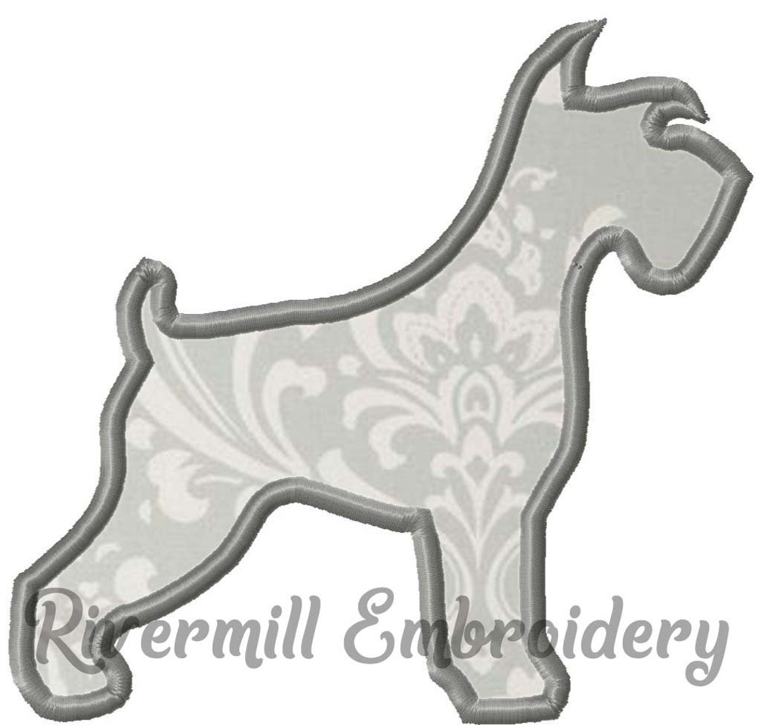 Applique Schnauzer Silhouette Machine Embroidery Design - 4 Sizes ...