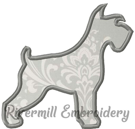 Applique Schnauzer Silhouette Machine Embroidery Design 4 - Etsy