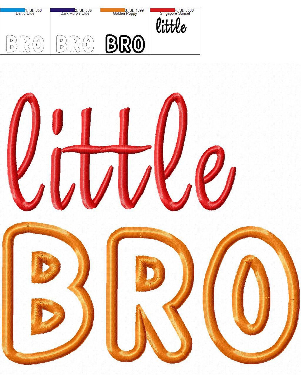 Little Bro Applique Machine Embroidery Design 4 Sizes - Etsy