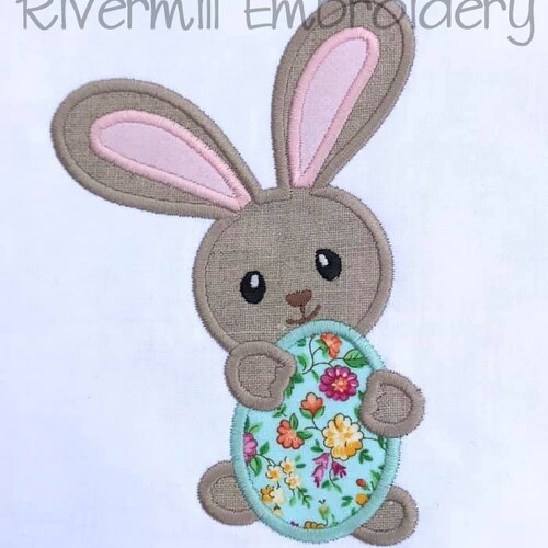 Bunny Trio Applique Design Bunny Embroidery Design Easter - Etsy